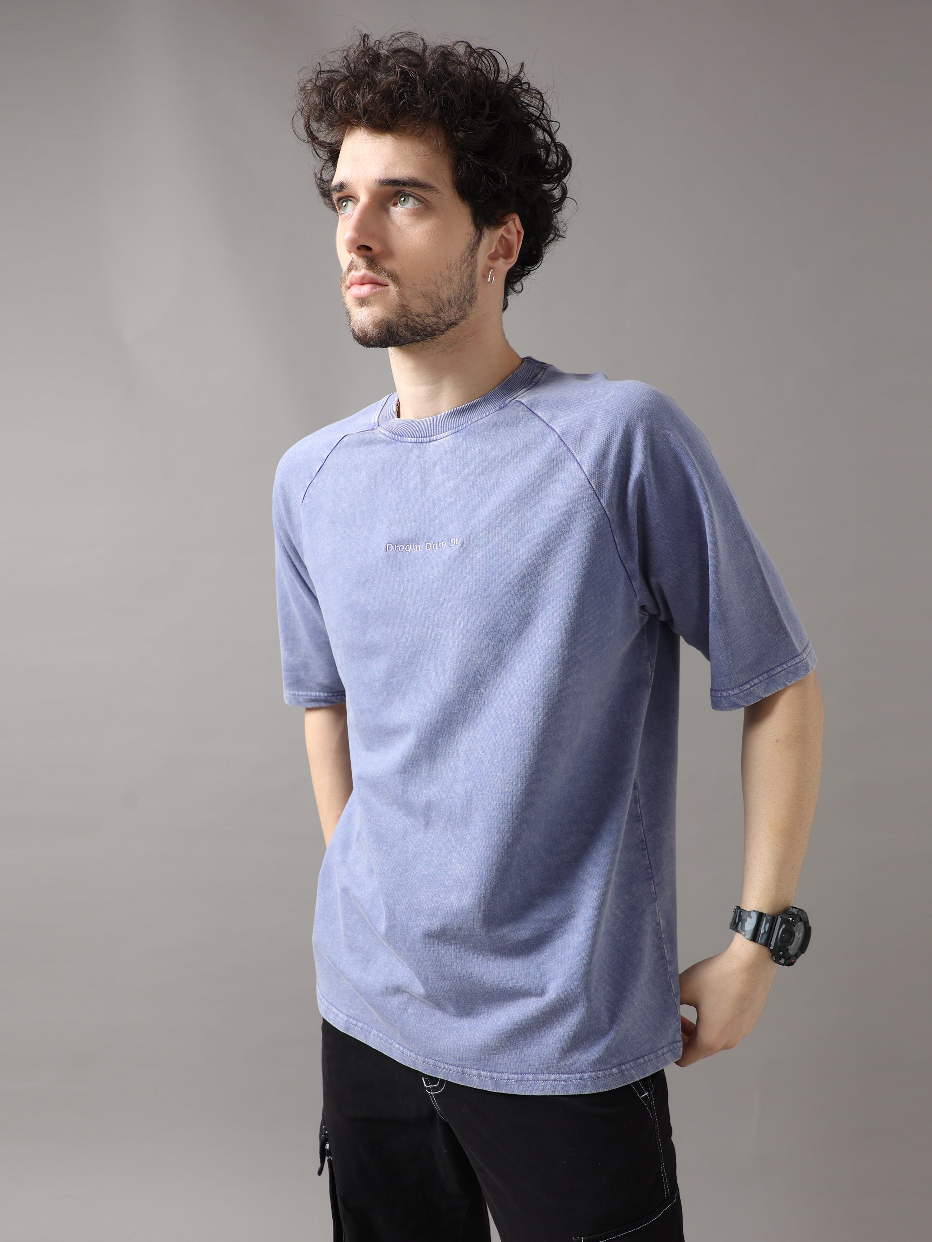 BLUE ACID WASH OVERSIZED T-SHIRT – VUDU