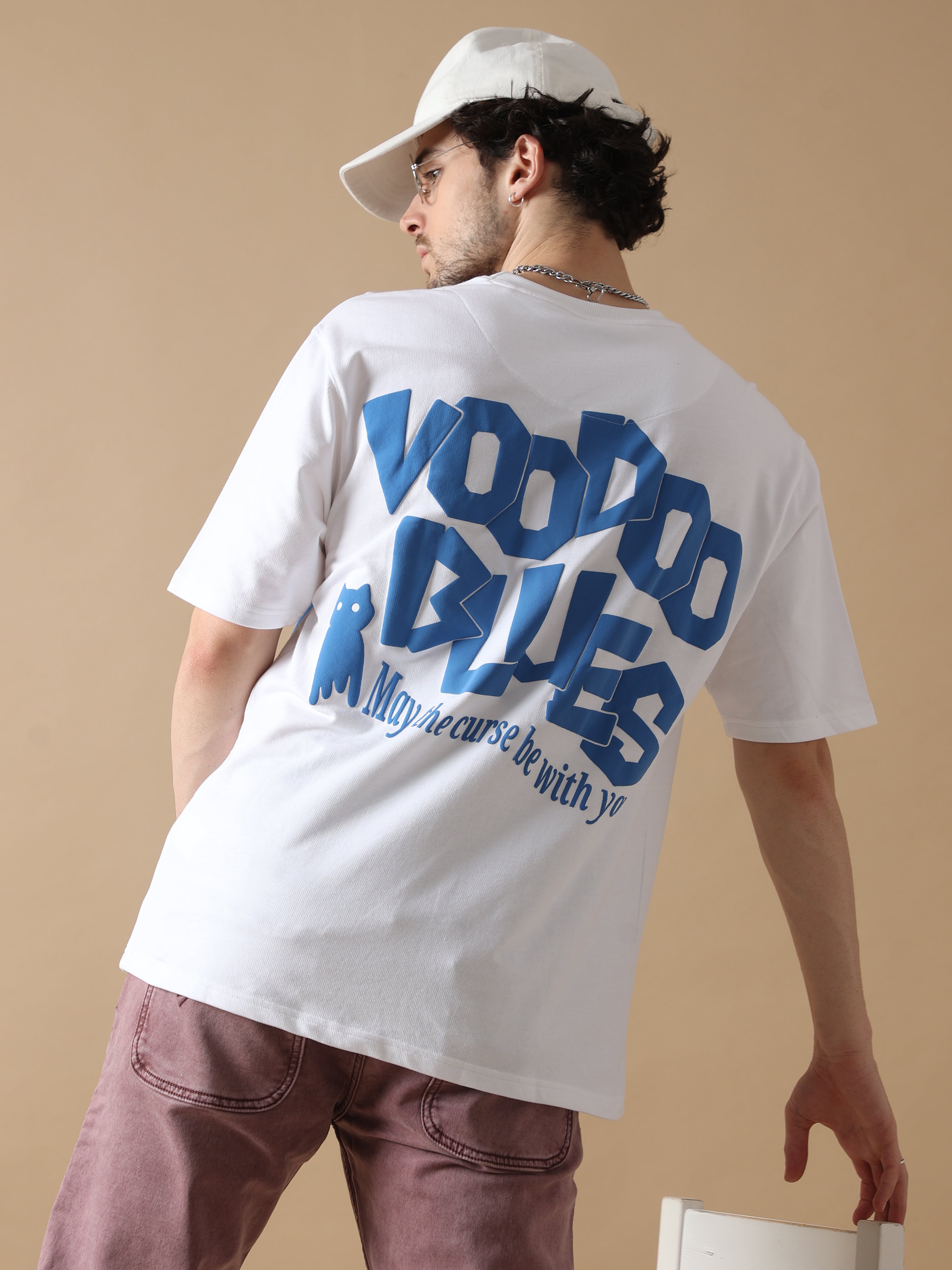 VOODOO BLUES WHITE OVERSIZED T-SHIRT – VUDU
