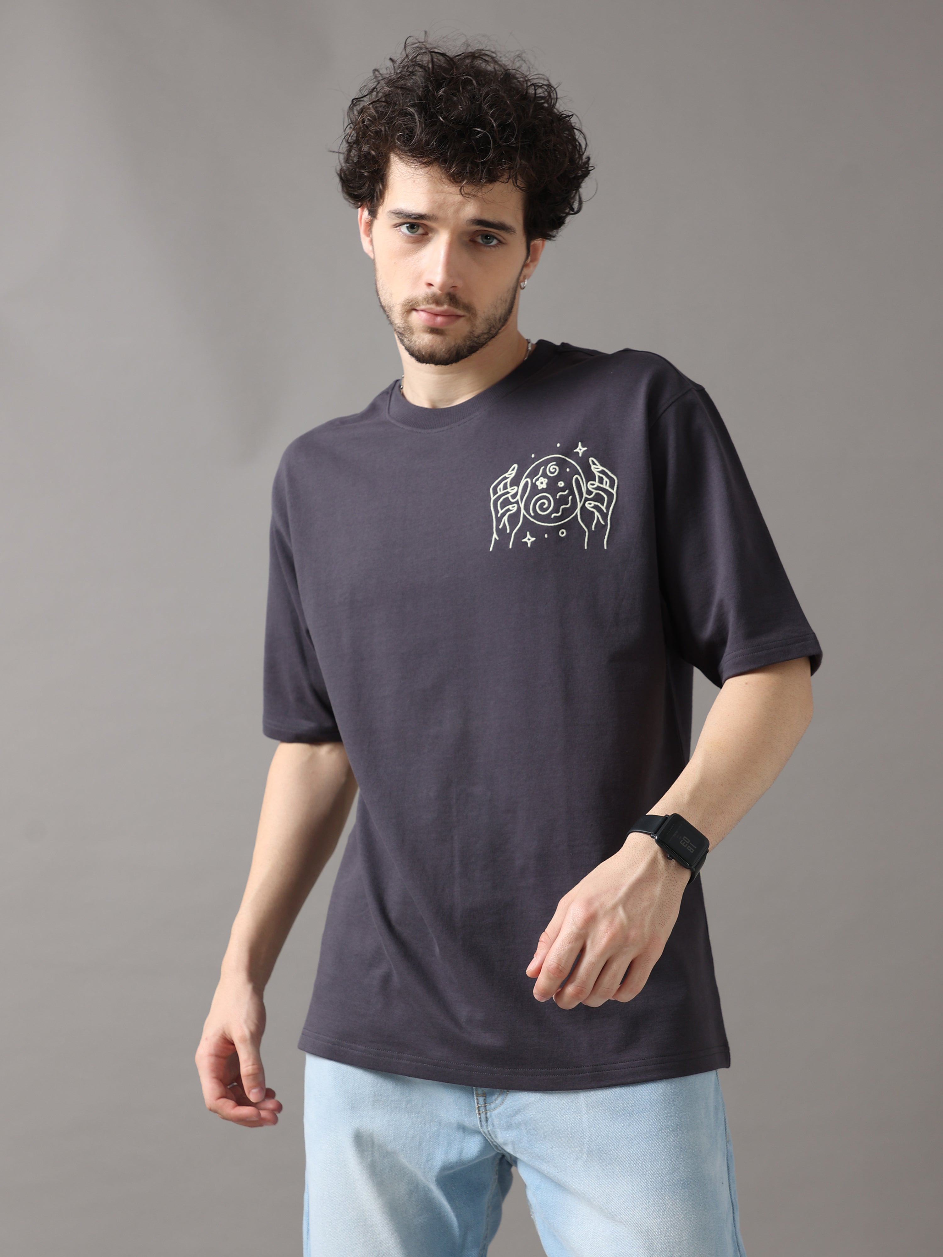 Mystic Black Oversized T-Shirt - Cool & Casual | VUDU